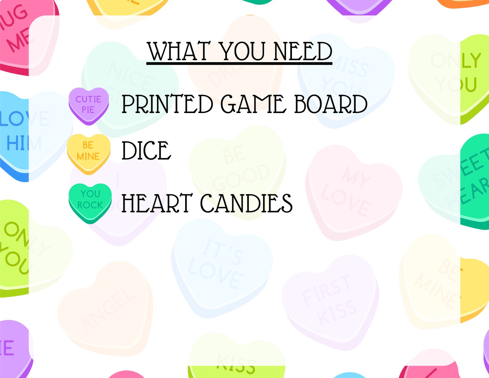 Rolling Hearts Game, Valentines Day Game, Printable Valentines Day Game ...