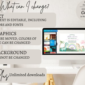 Unicorn and Dinosaur Birthday Invitation, Sibling Birthday, Joint ...