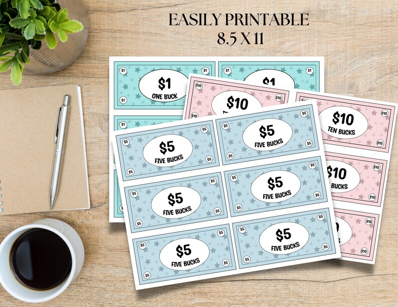 Editable Kids Reward Bucks | Printable | Mom Bucks, Reward System for ...