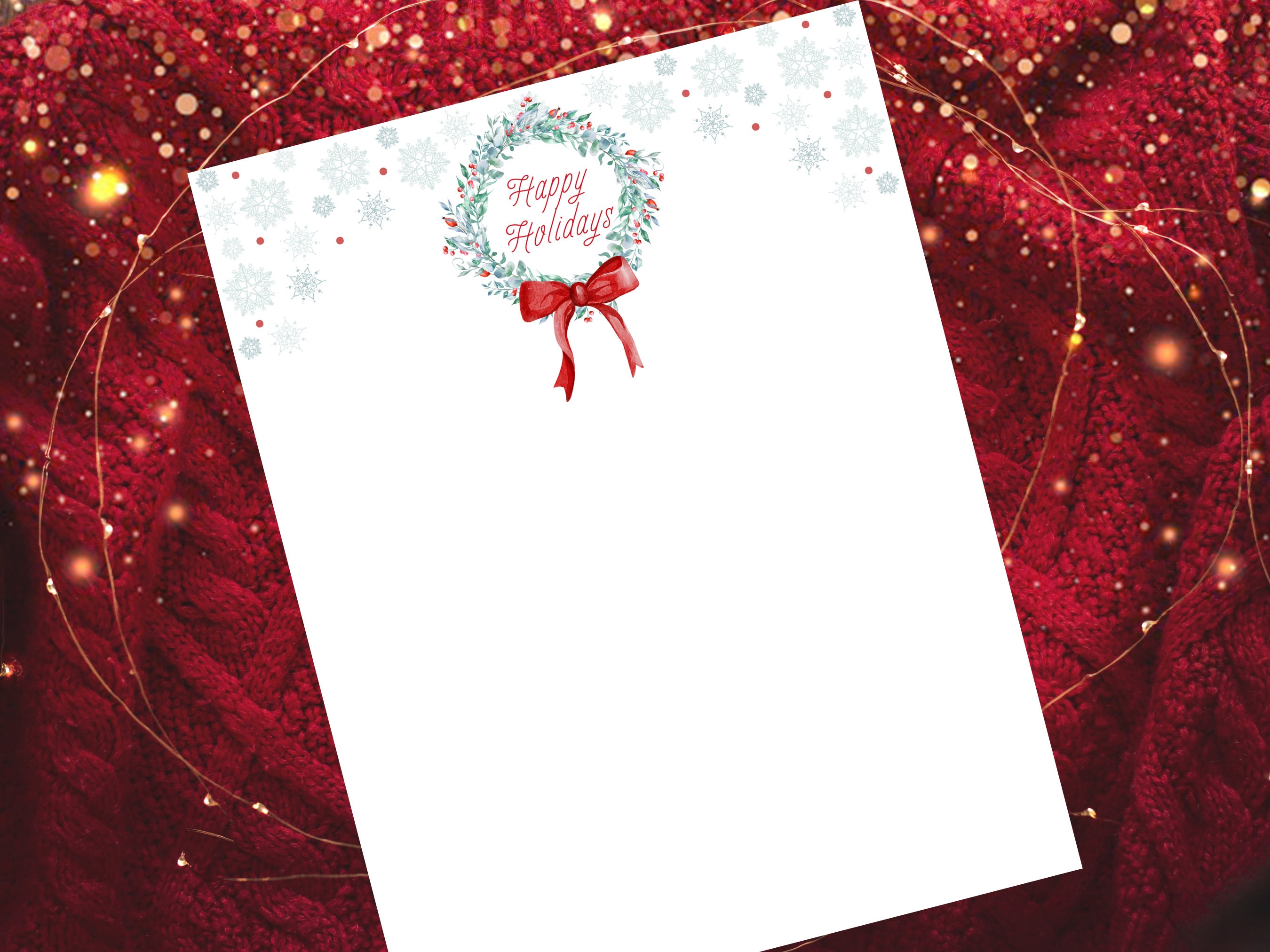 Printable Christmas Stationery Digital Download - Instant Editable ...