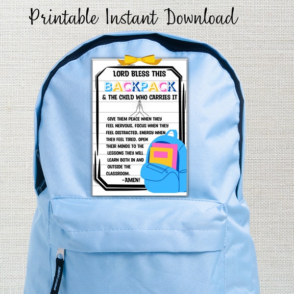 Backpack Blessing - Etsy