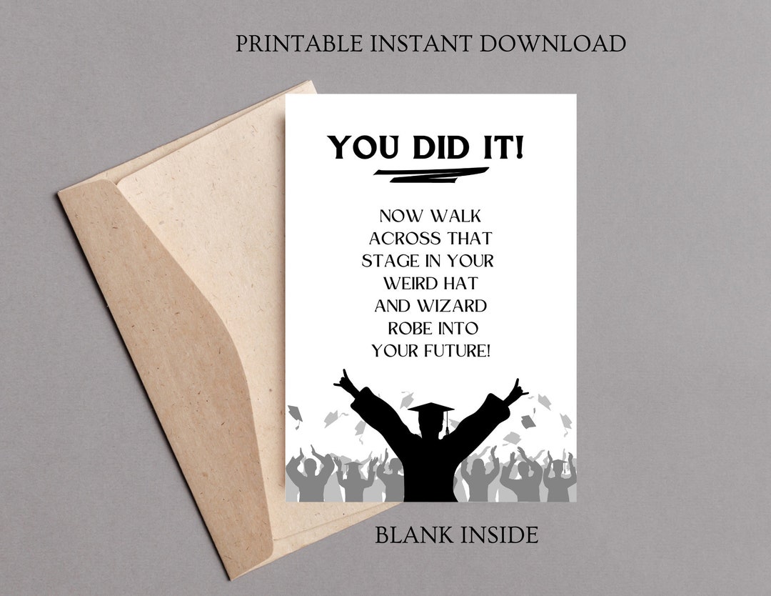 Weird Hat and Robe Graduation Card, Funny Graduation Card ,grad Card ...
