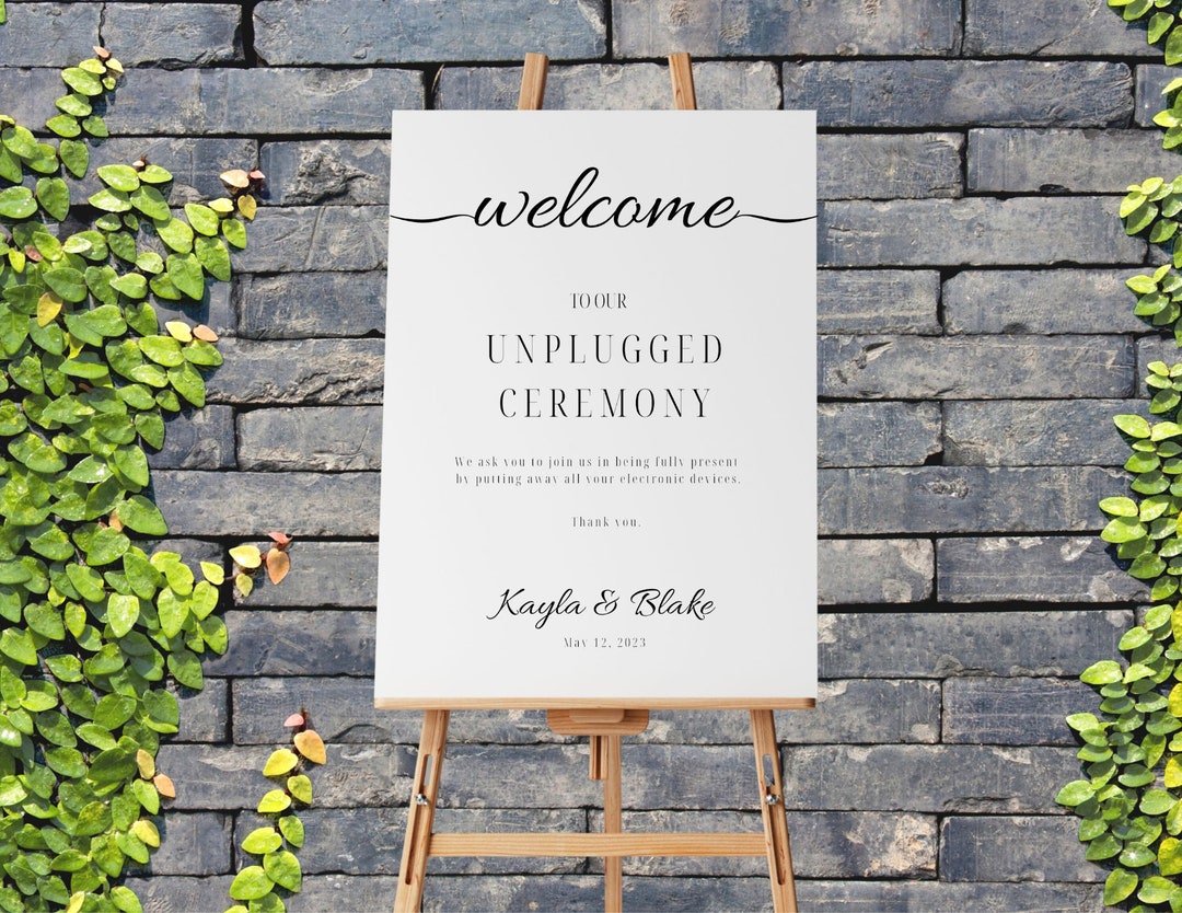 Unplugged Ceremony Sign, Unplugged Wedding, Welcome to Our Unplugged ...