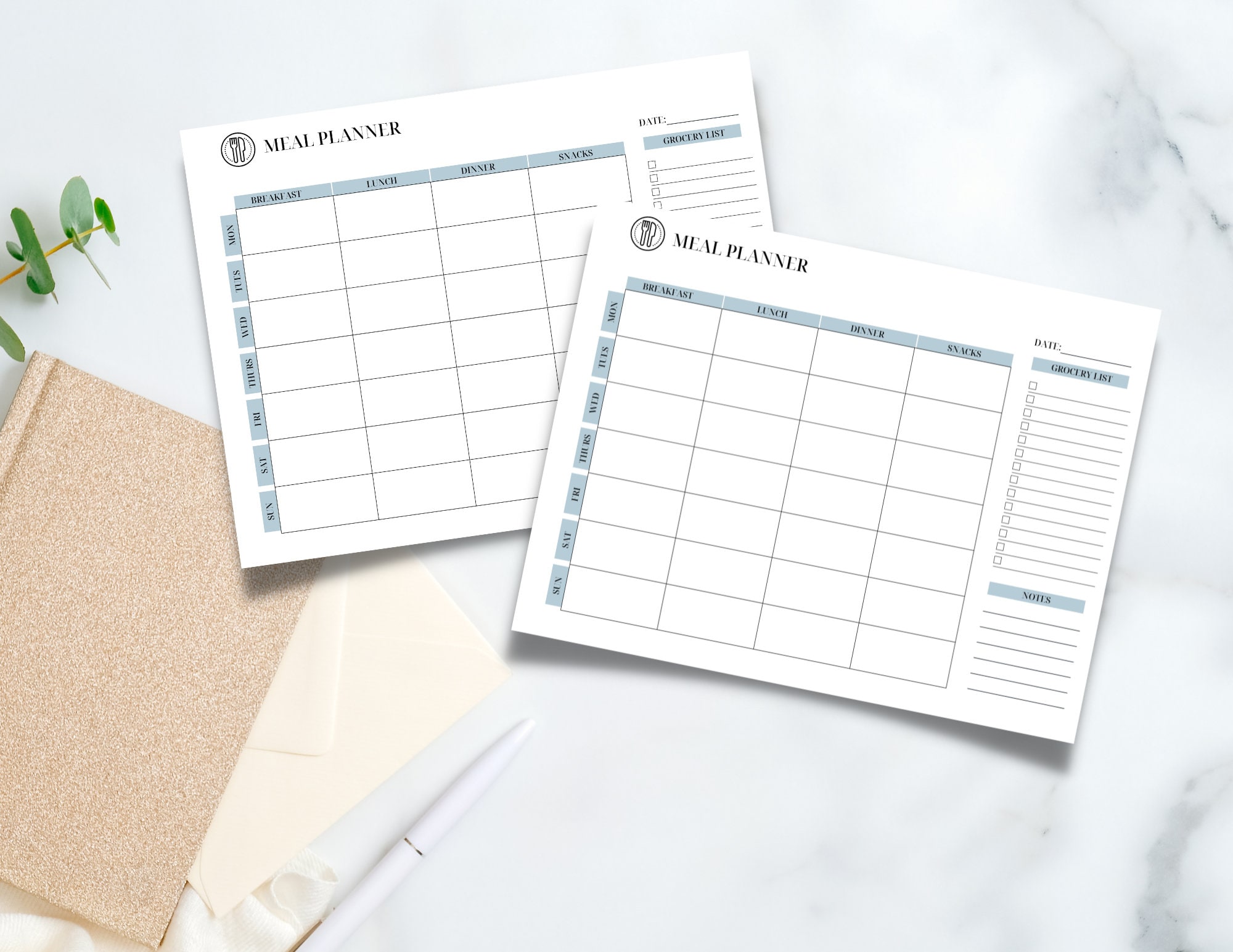 Digital Meal Planner for Goodnotes, Blush Pink, Undated Weekly Meal ...