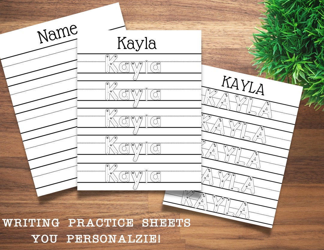 Custom Name Tracing Sheet Handwriting Practice Personalized Name Trace ...