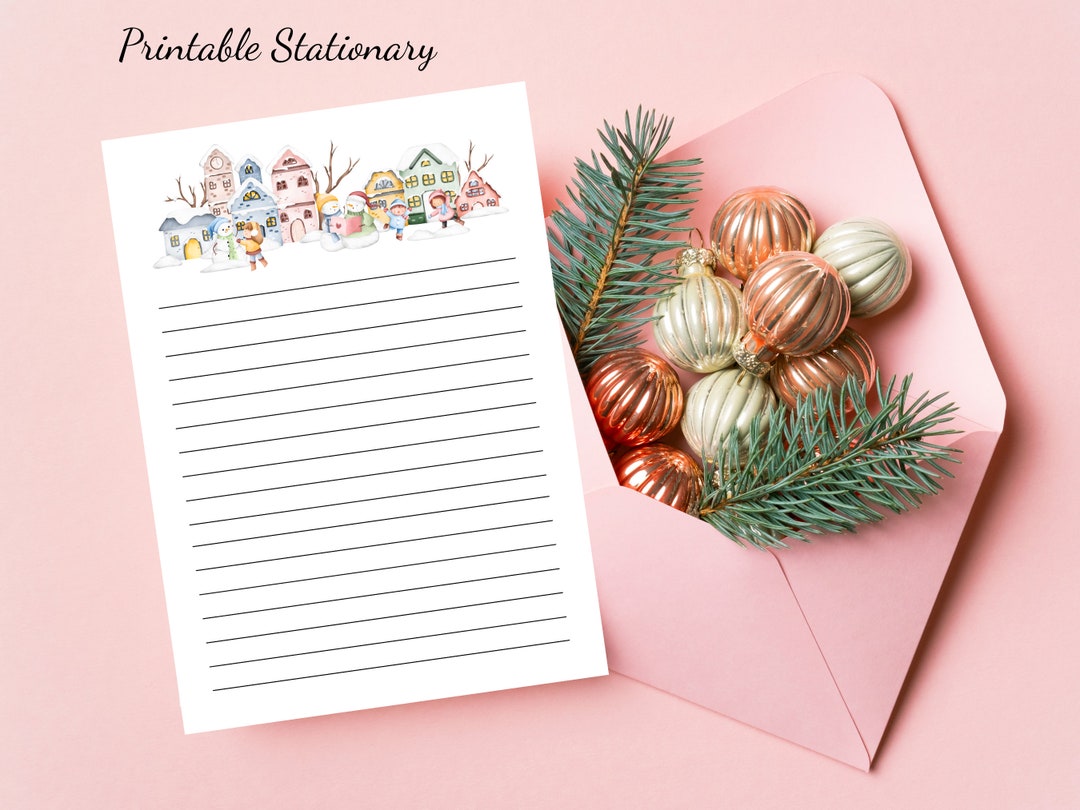 Christmas Printable Stationery Paper, Christmas Village Printable, 8.5 ...