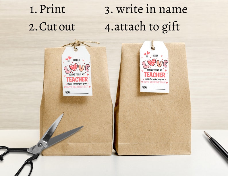 Valentine Teacher Tag. Printable Gift Tags for Valentine's - Etsy