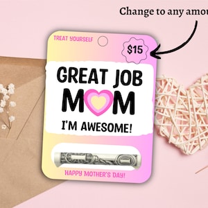 Mother's Day Money Cards Bundle / Mom Money Holder Card PNG / Printable ...