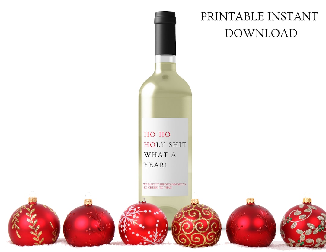 Funny Christmas Wine Labels, Christmas Gift for Mom, Christmas Wine ...
