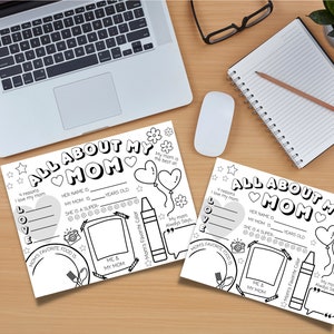 All About My Mom Printable, Mother's Day Craft, Mother's Day Coloring ...