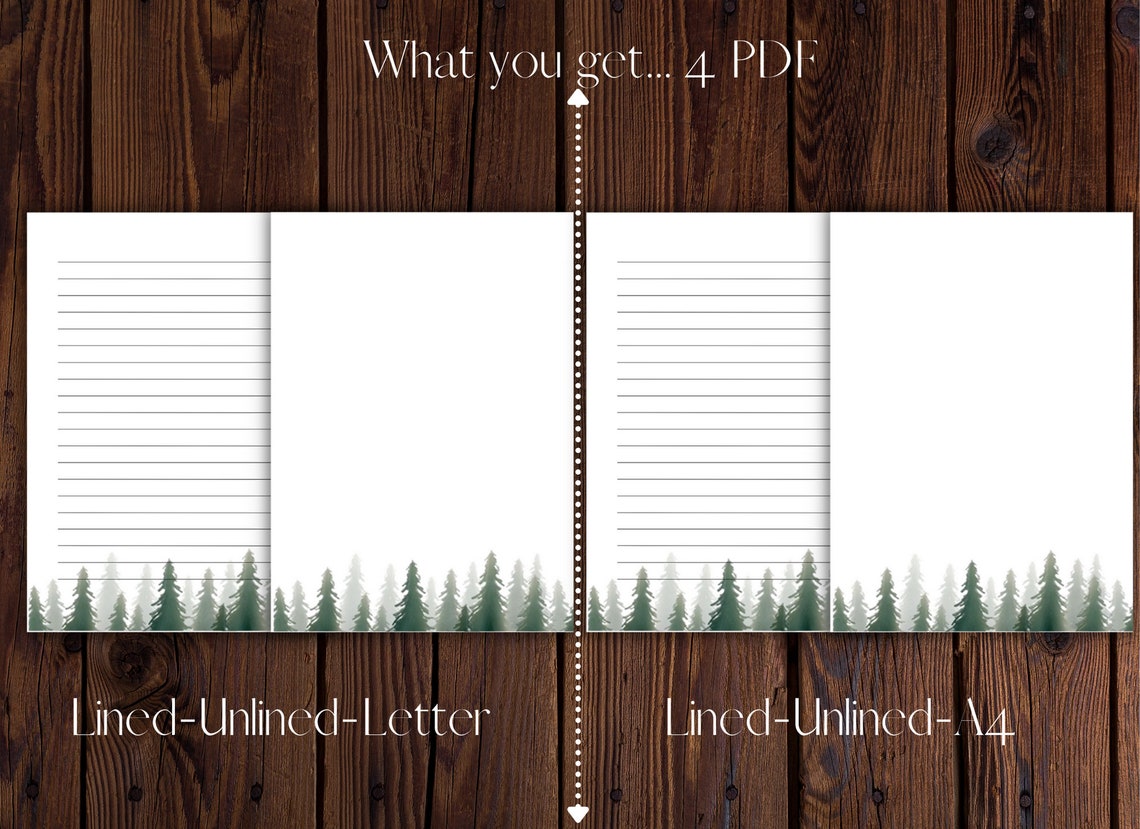Digital Stationary-trees Printable Stationary-lined - Etsy