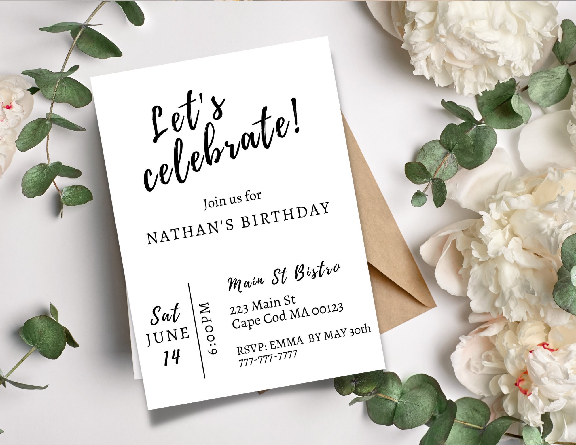 Let's Celebrate Party Invitation Online Editable Template - Etsy