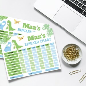 EDITABLE Dinosaur Reward Chart, Dinosaur Chore Chart, Dinosaur Behavior ...