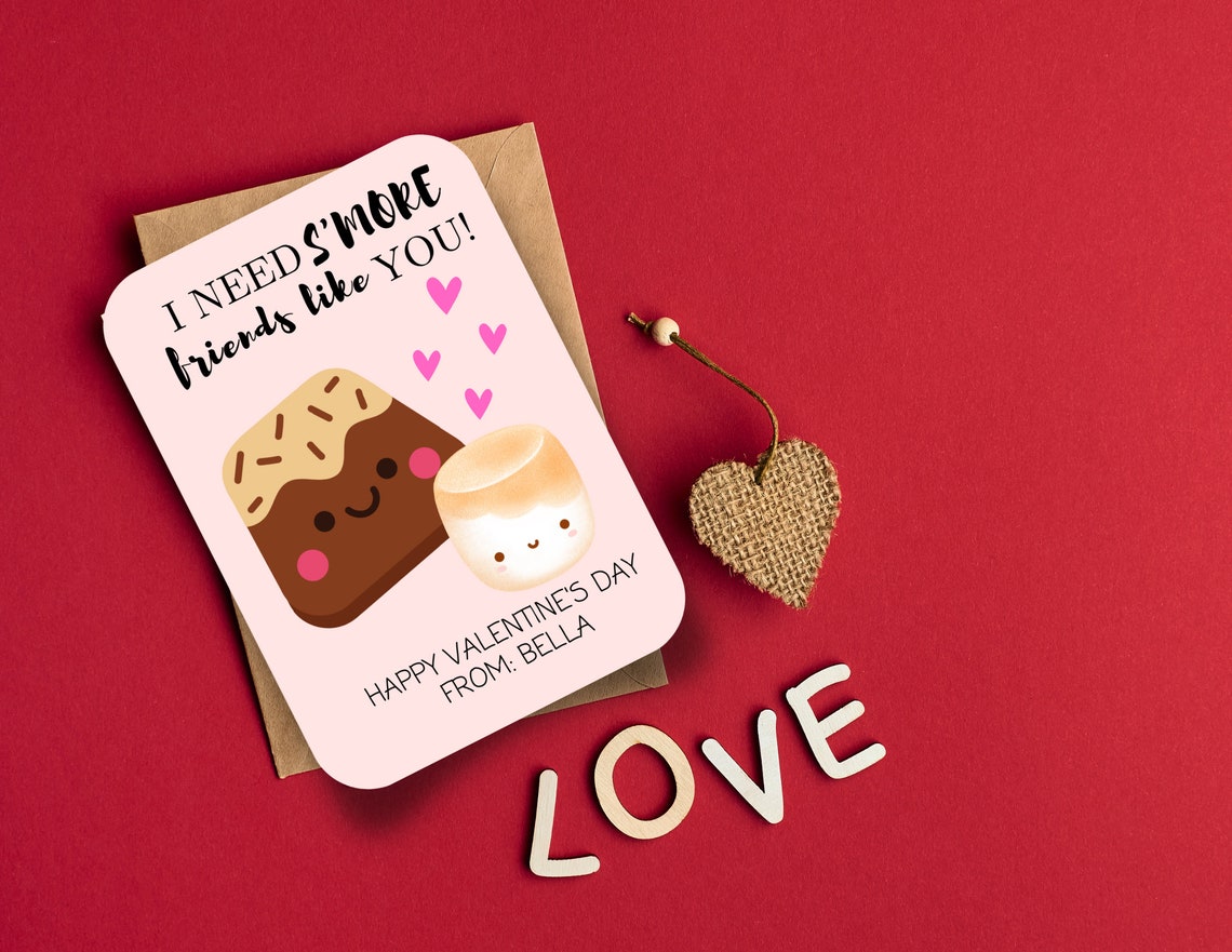 Smore Valentine Cards - Printable - Instant Download - Kids Valentine's ...