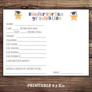 Last Day of School Printable, Kindergarten Graduation Keepsake ...