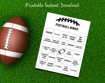 Football Bingo | Printable Sports Bingo Cards | Football Party Game ...