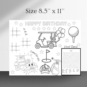 GOLF Coloring Page Golf Birthday Party Activity Game Golfing Birthday ...