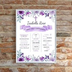 First Communion Sign, Editable Milestone Board, First Holy Communion ...