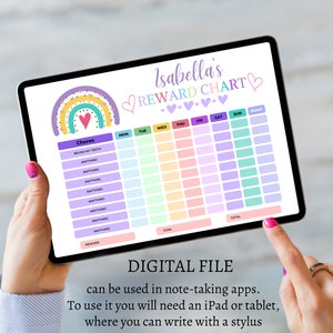 EDITABLE Rainbow Reward Chart, Rainbow Behavior Chart, Pastel Rainbow ...