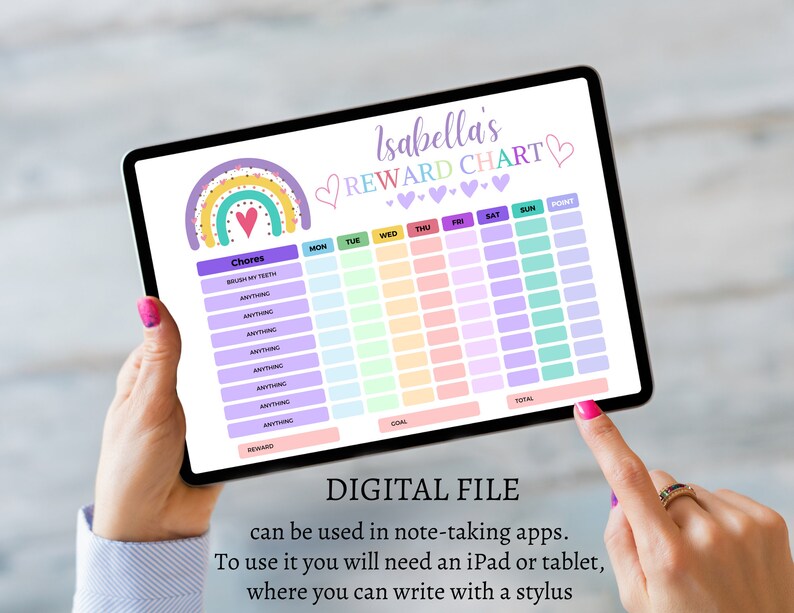 EDITABLE Rainbow Reward Chart Rainbow Behavior Chart Pastel - Etsy