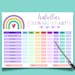 EDITABLE Rainbow Reward Chart, Rainbow Behavior Chart, Pastel Rainbow ...