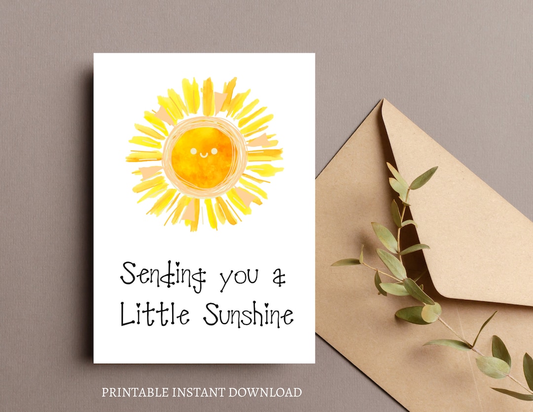Sending a Little Sunshine Card | Printable Card | Thinking of You ...