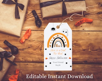 Editable Halloween Favor Tags Boo Gift Tags Costume Party Trick or ...