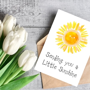 Sending a Little Sunshine Card | Printable Card | Thinking of You ...