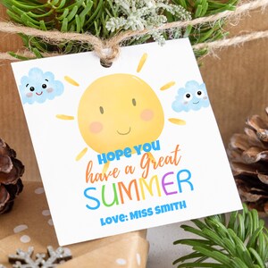 Editable Summer Teacher Appreciation Gift Tag Kids Your Turn to Relax ...