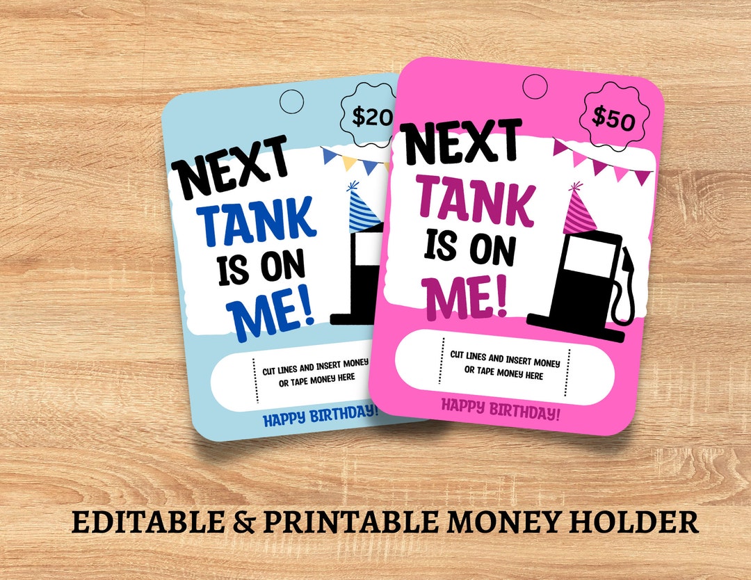 Gas Money Card - Money Holder - Cash Card - Personalized Card - Party ...