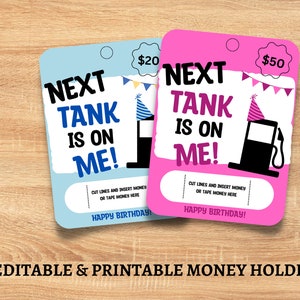Gas Money Card - Money Holder - Cash Card - Personalized Card - Party ...