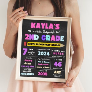 First Day of School Sign EASY DIY Canva Template Printable Editable 1st ...