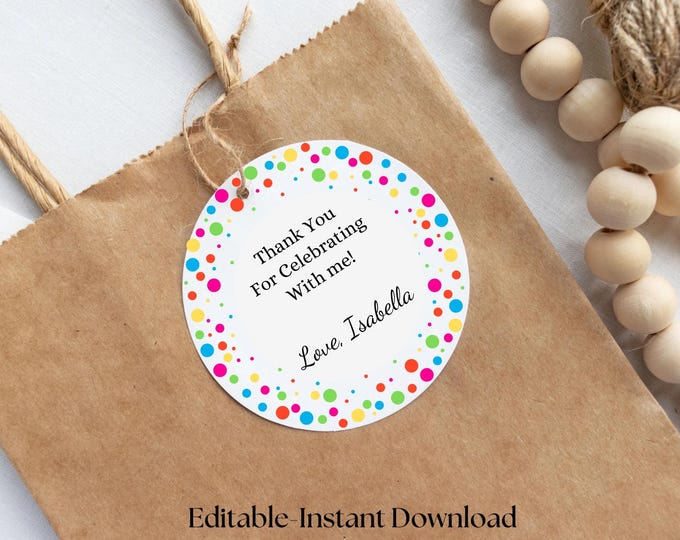 Thank You for Coming Printable Party Tag, Instant Download, Thank You ...