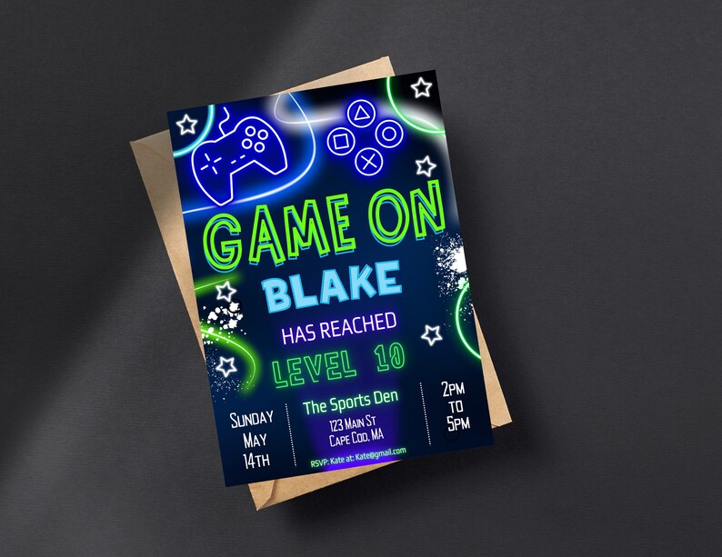 Editable Video Game Birthday Invitation Boy Gamer Birthday - Etsy