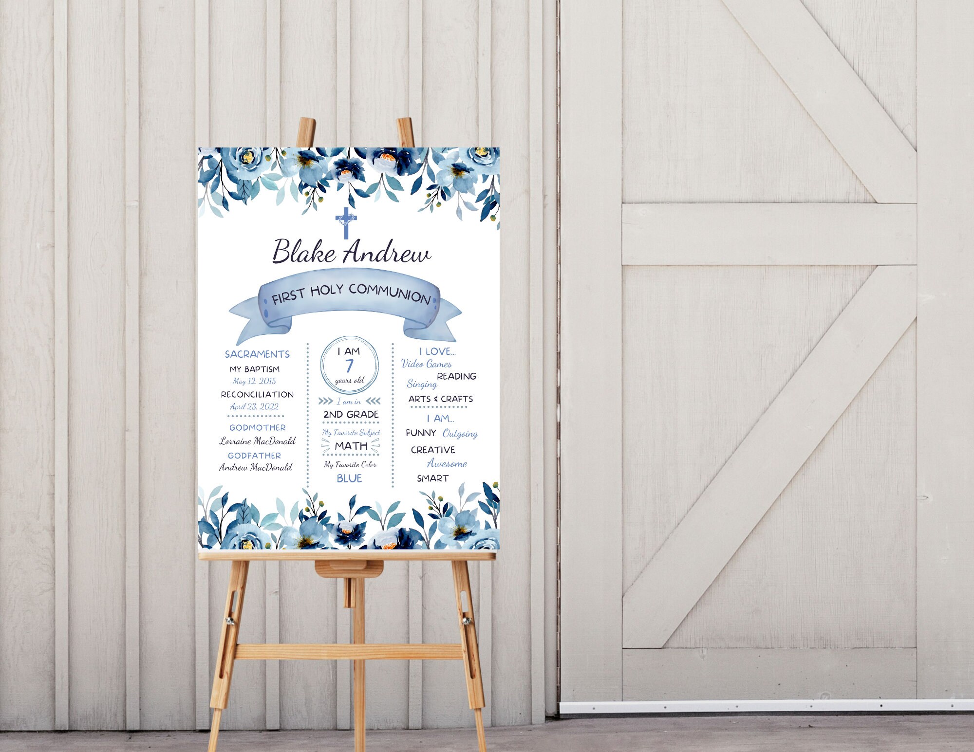 First Communion Sign, Editable Milestone Board, First Holy Communion ...