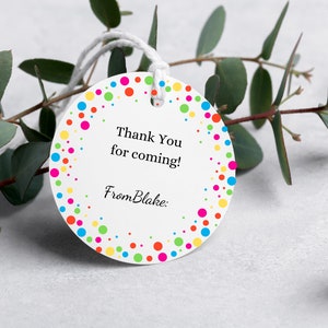 Printable Gift Tag, Confetti Tag Template / Editable Favor Tag ...