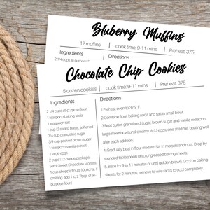 Farmhouse Recipe Card Template, Editable Minimalist Recipe Card, Modern ...