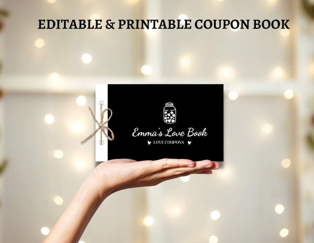 Editable Personalized Love Coupons, Editable Coupon, Couple Coupons ...