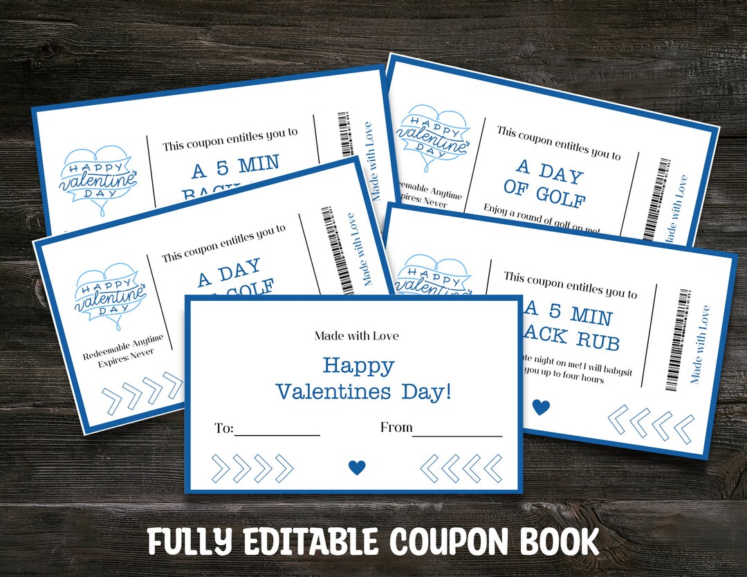 Valentines Day Printable Coupons, Editable Valentines Day Coupons ...