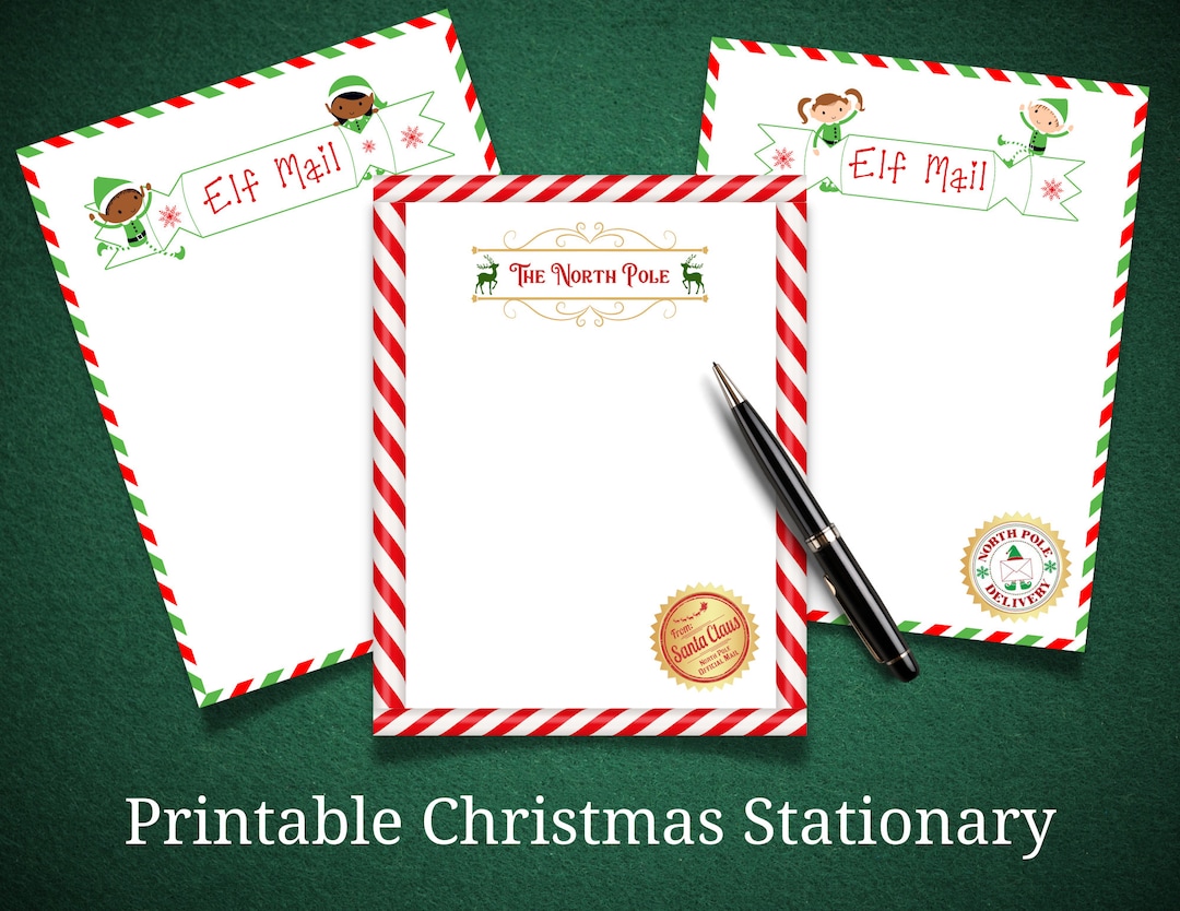 Blank North Pole Mail, Blank Elf Mail, Stationery Paper, Printable ...
