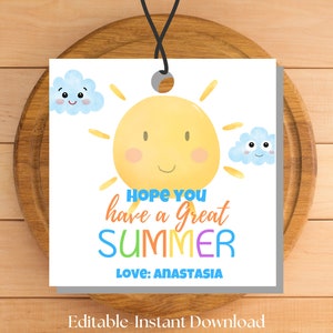 Editable Summer Teacher Appreciation Gift Tag Kids Your Turn to Relax ...