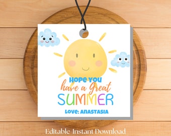 Editable Summer Teacher Appreciation Gift Tag Kids Your Turn to Relax ...