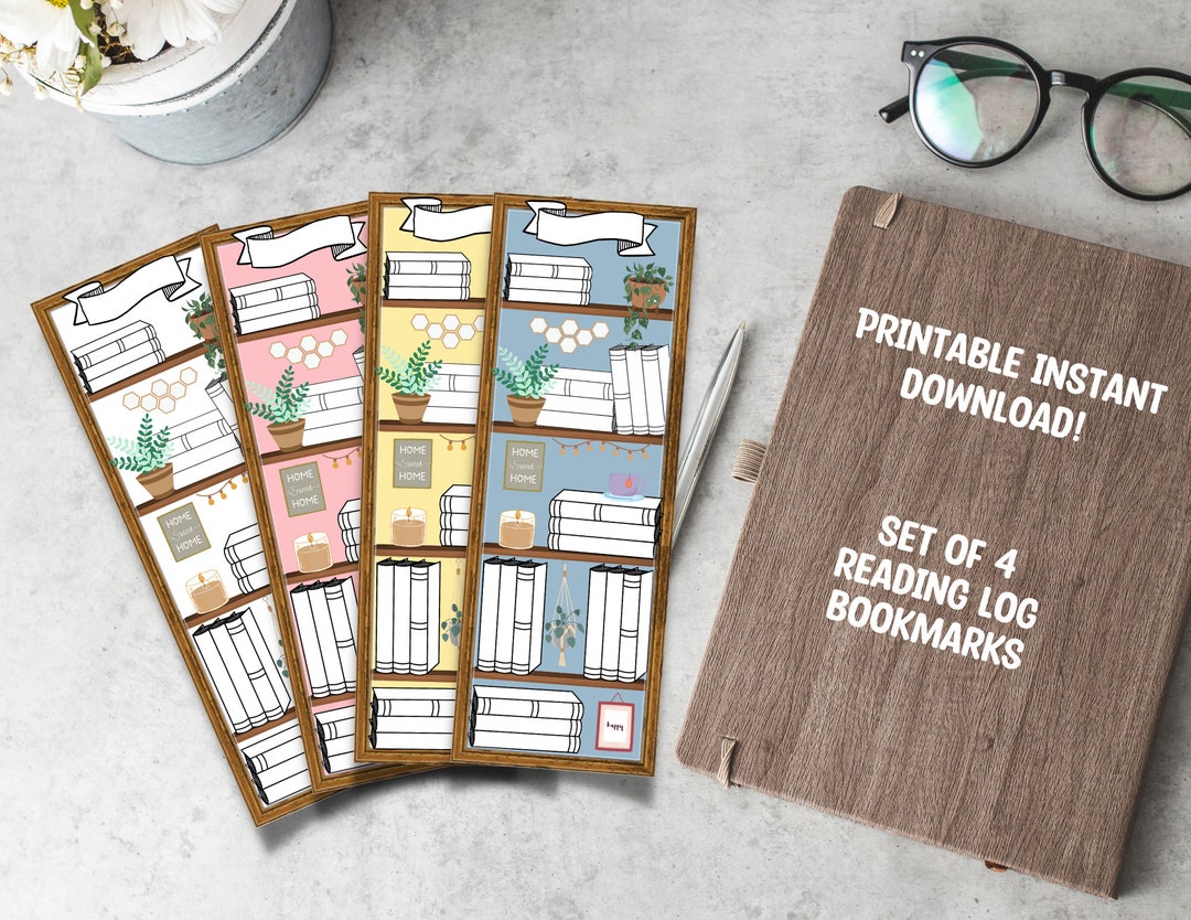 Printable Bookmark Book Tracker, Downloadable Bookmarks, Monthly ...