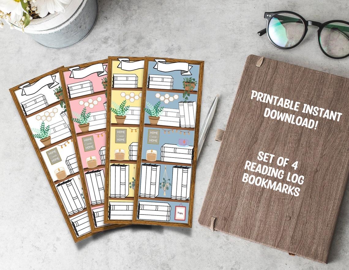 Printable Bookmark Book Tracker Downloadable Bookmarks - Etsy