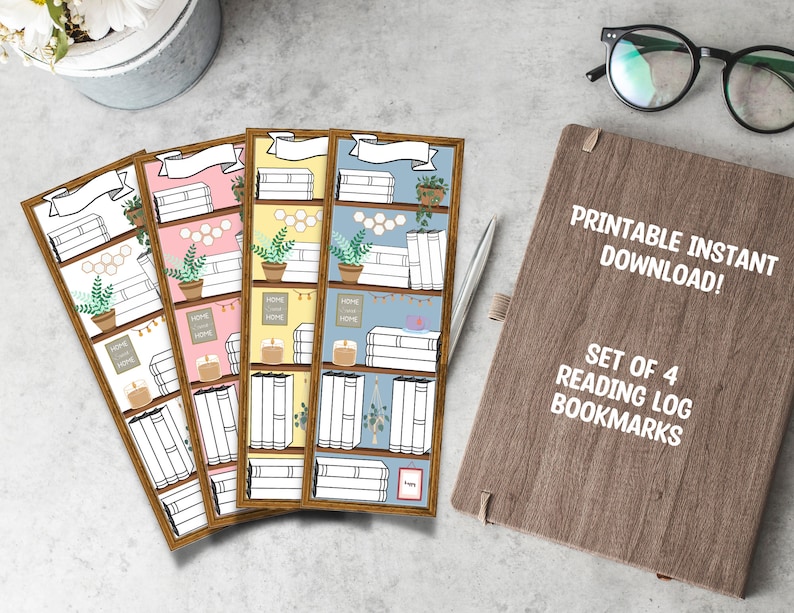 Printable Bookmark Book Tracker, Downloadable Bookmarks, Monthly ...