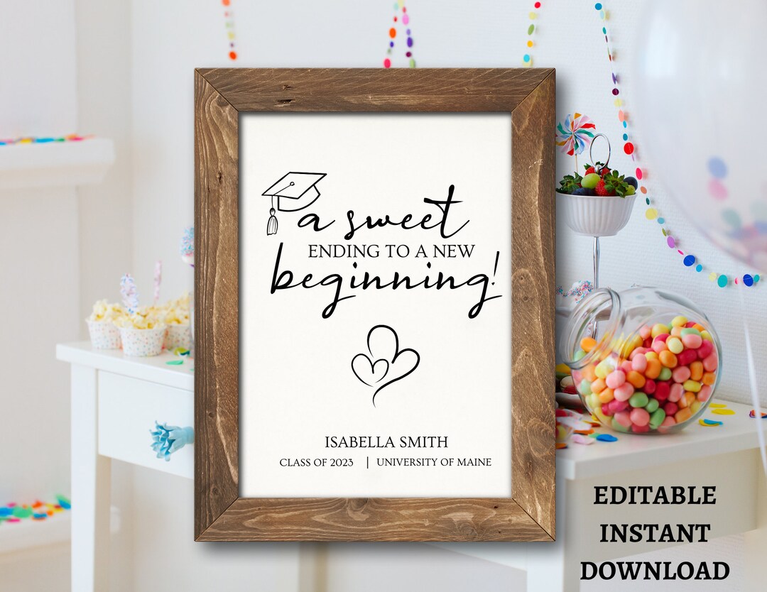 Graduation Treat Table Sign, Printable Graduation Dessert Table Sign ...