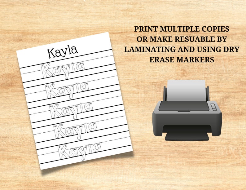 Custom Name Tracing Sheet Handwriting Practice Personalized Name Trace ...