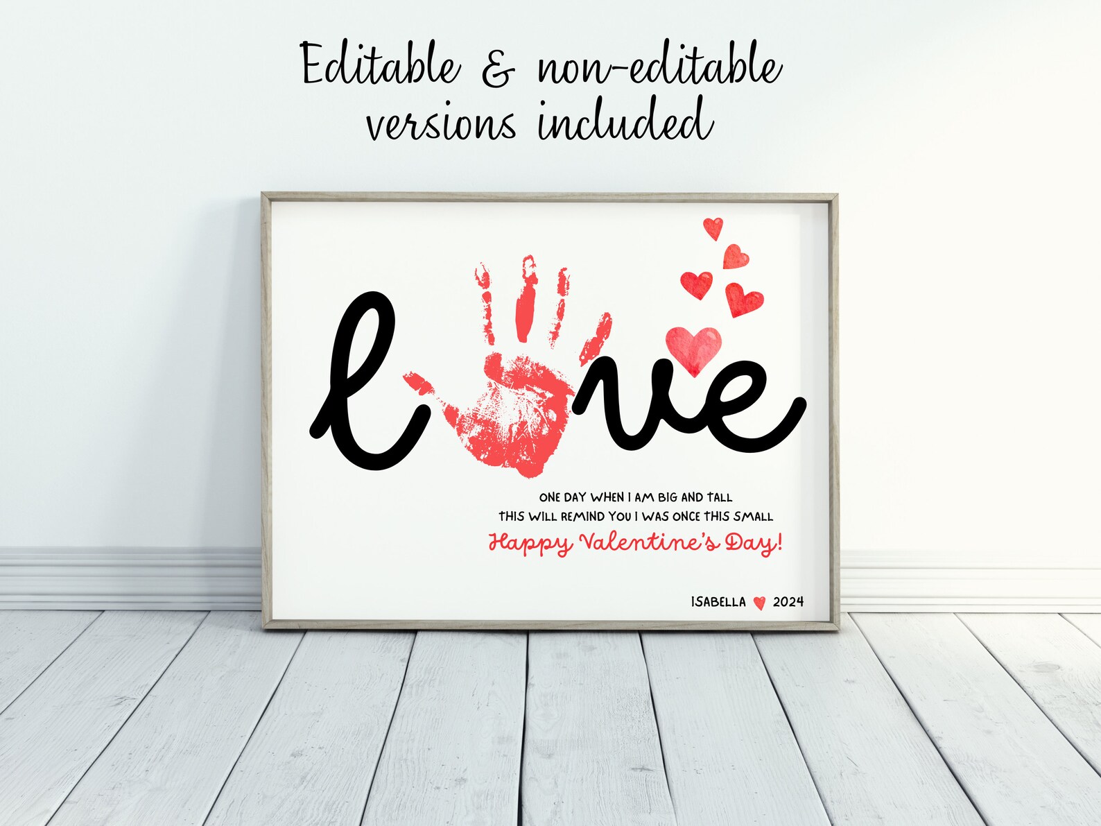 PRINTABLE Valentines Day Handprint Art Craft for Kids, Keepsake Art ...