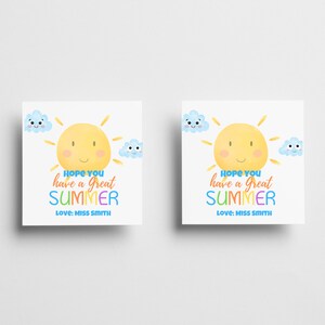 Editable Summer Teacher Appreciation Gift Tag Kids Your Turn to Relax ...