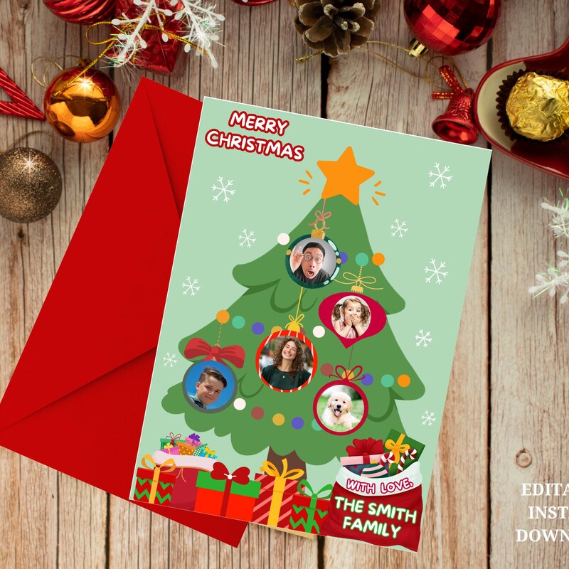 Insert Face Christmas Card - Etsy